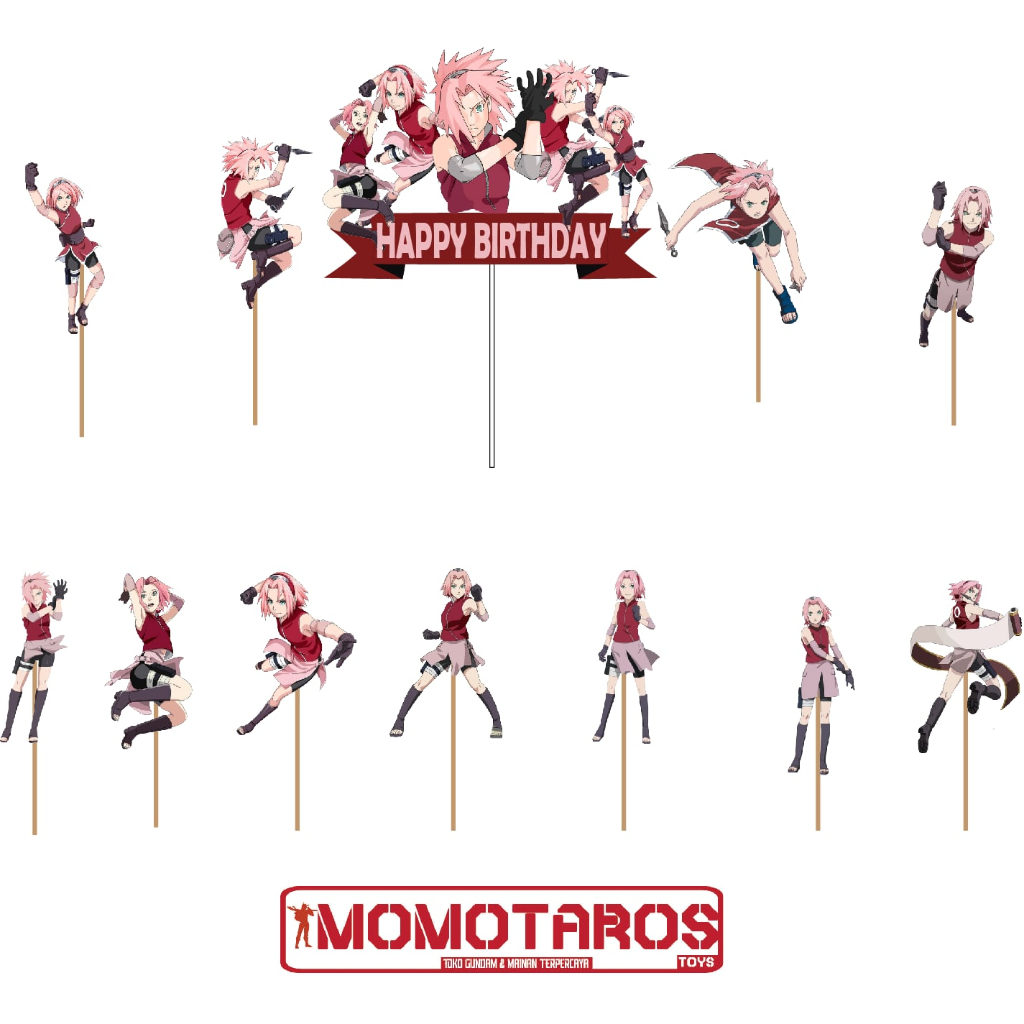 Sakura Haruno solo Naruto cake Topper contains 12 pcs | Shopee Singapore
