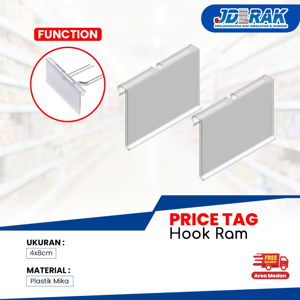 Mika Price Label Price Tag Transparent Ram Hook / Supermarket Price Tag ...