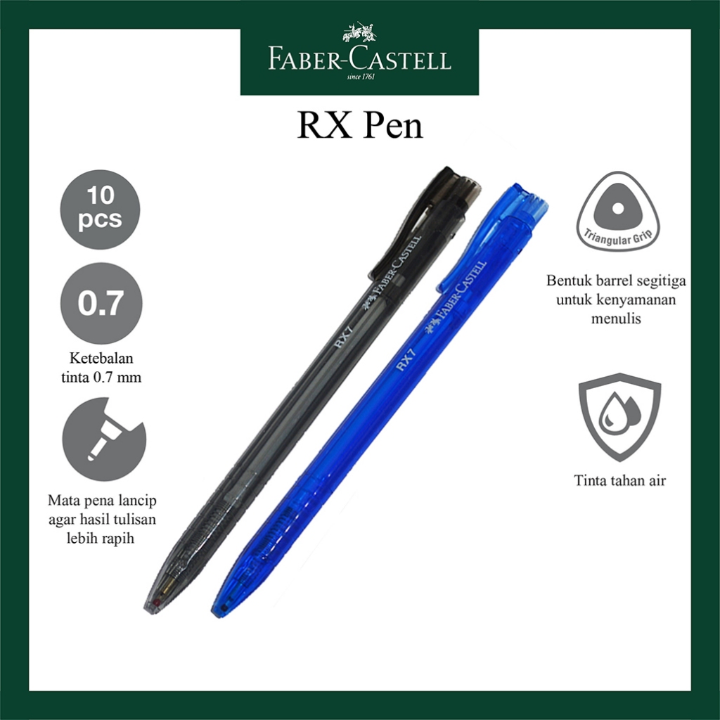 Faber Castell RX Pen Size 0.7 MM / Original Black and Blue Ink | Shopee ...