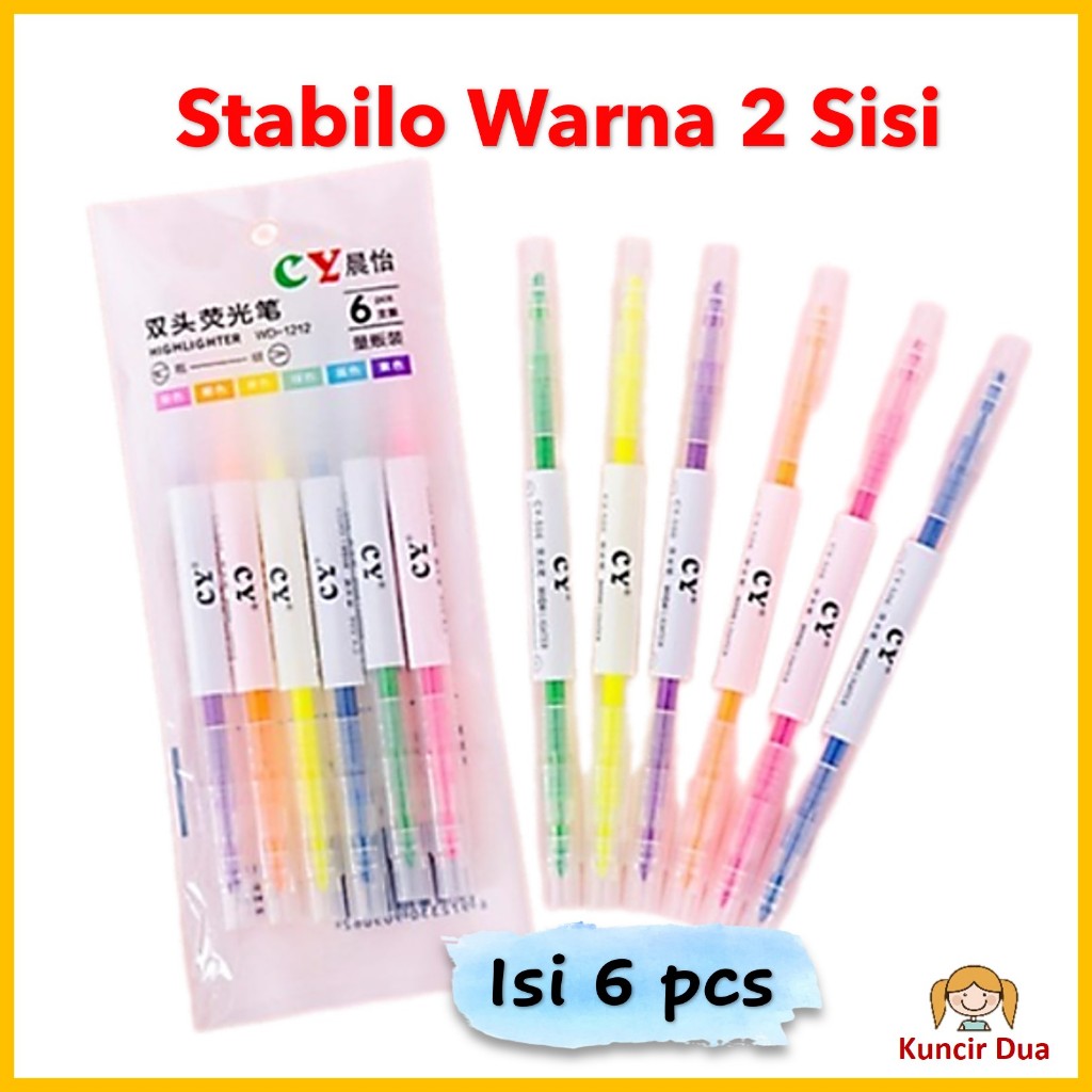 STABILO 2-sided Color Highlighter 1 Set Of 6pcs 2-sided Highlighter ...