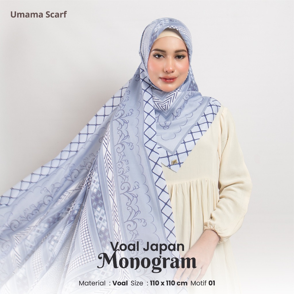 Hijab Voal Japan MONOGRAM Metal Logo UM Original By Umama Scarf ...