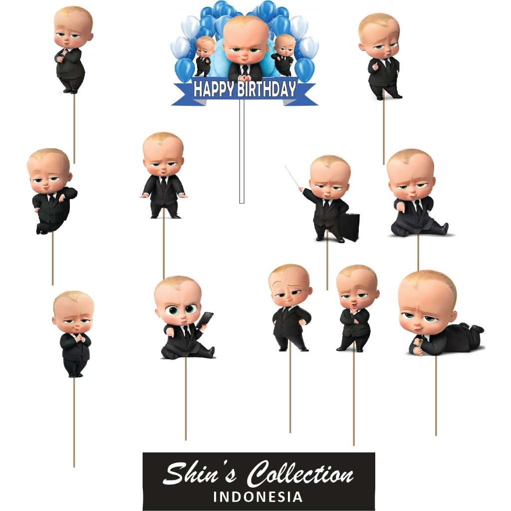 Boss baby Cake topper 1 set contains 12 pcs | Shopee Singapore