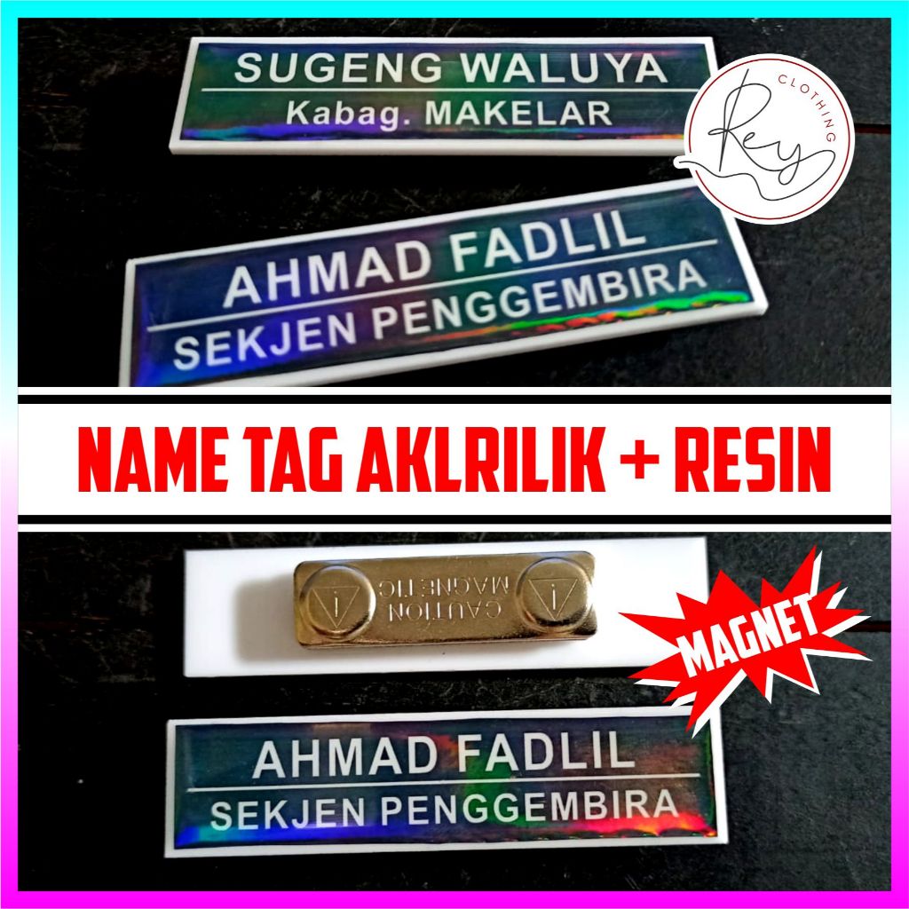 Name TAG CUSTOM Acrylic+RESIN MAGNET - REY CLOTHING | Shopee Singapore