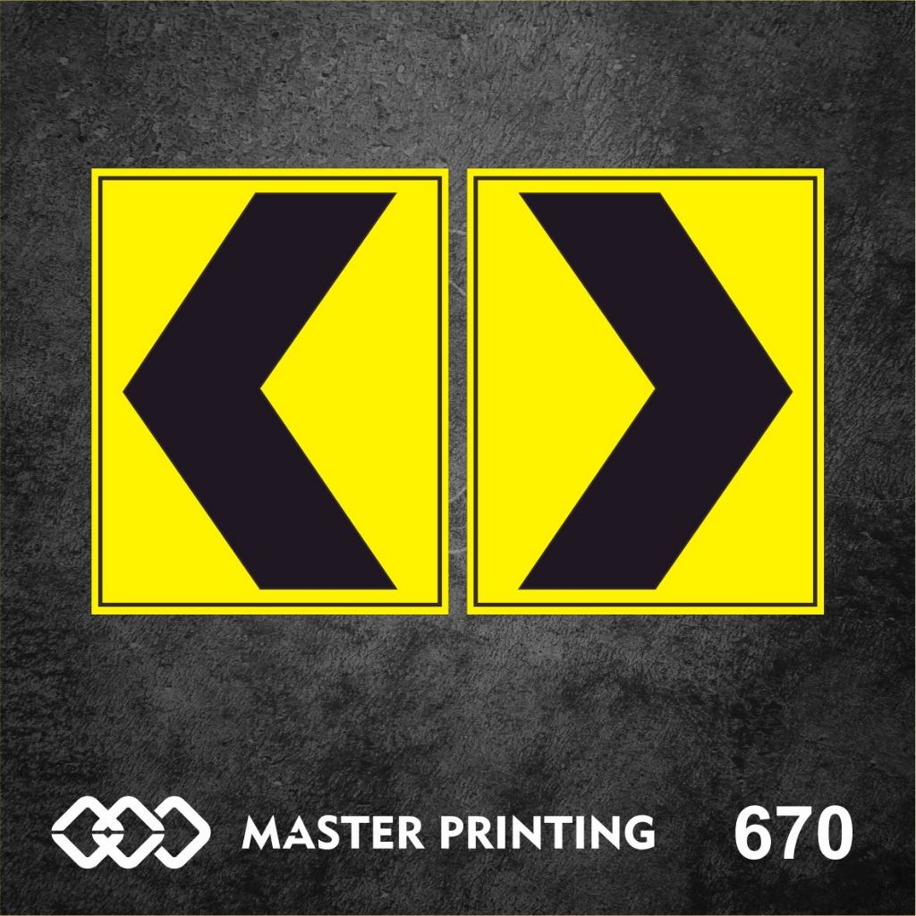 670 - Left And Right Bend Direction Sign Sticker, Vinyl Sticker ...