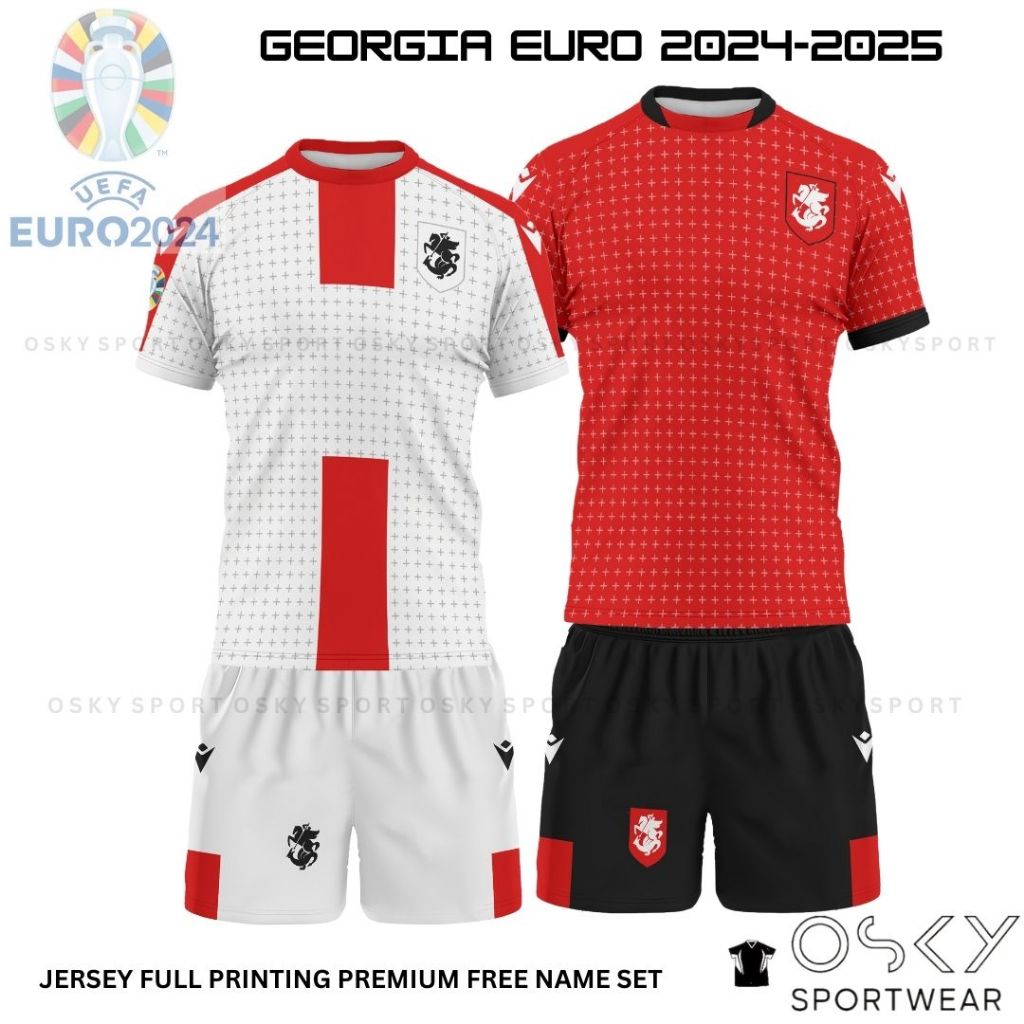 Jersey GEORGIA EURO 2024-2025 FULL PRINTING PREMIUM Free Back Name ...