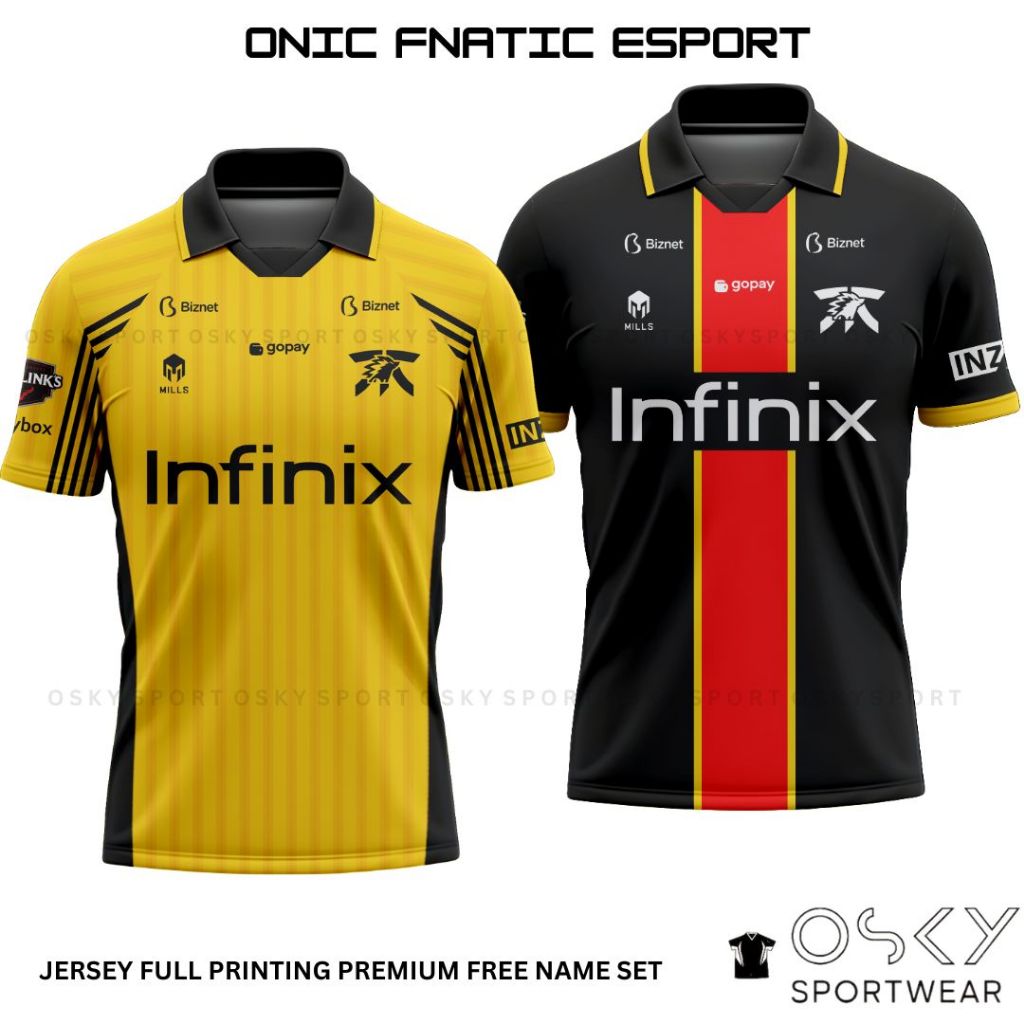 Jersey ONIC FNATIC 2024 FULL PRINTING FREE NAMESET PREMIUM | Shopee ...