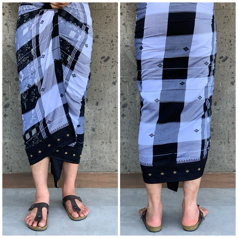 Modern poleng endek sarong, Balinese traditional clothing | Shopee ...