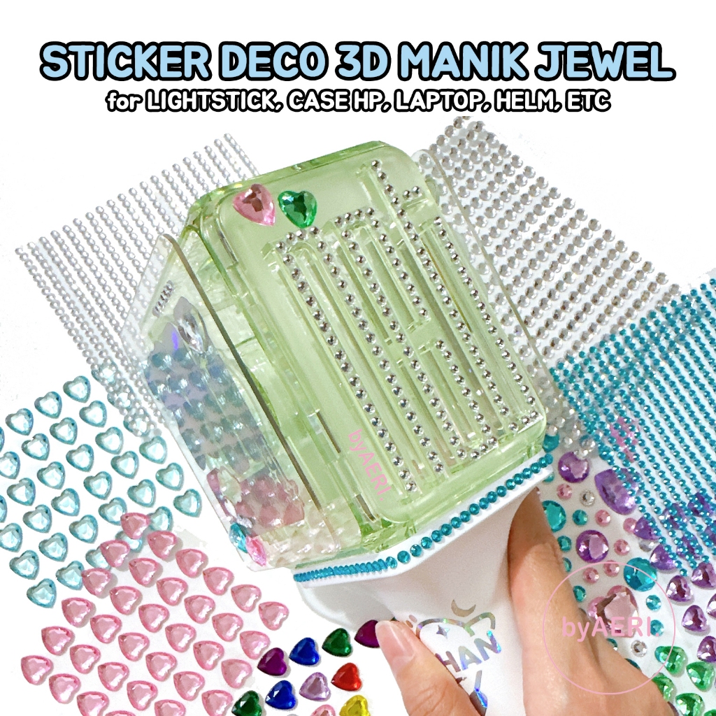 DECO 3D JEWEL BEAD STICKER for KPOP LIGHTSTICK (love crystal rhinestone ...