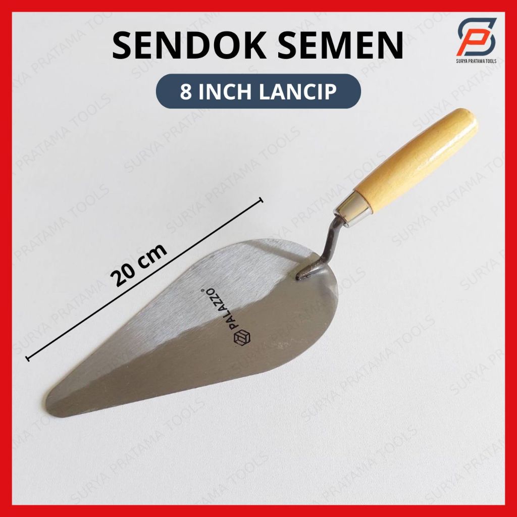 KAYU 8 Inch Taper Cement Spoon Wooden Handle / 8" Cement Mixer | Shopee ...