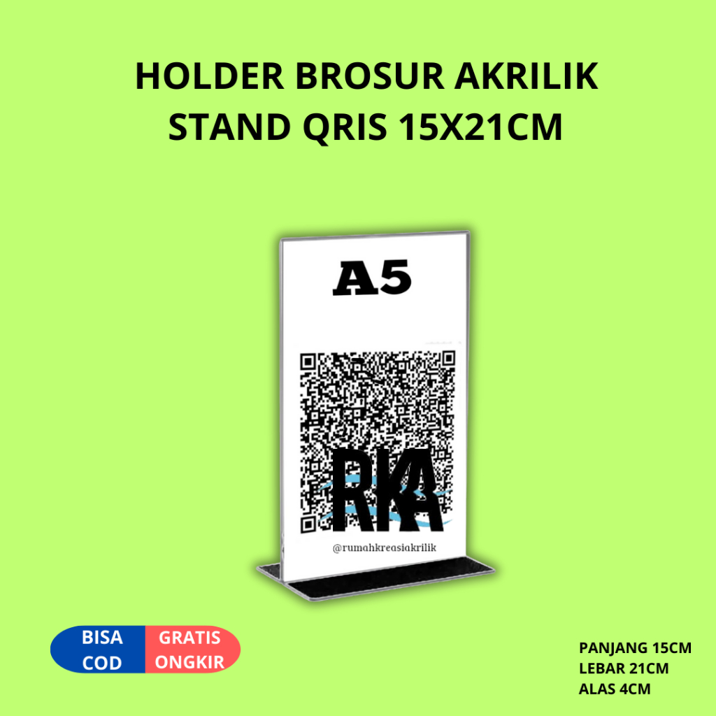 Acrylic DISPLAY BROSUR A5 STAND MENU RESTO ACRYLIC AESTHETIC SIZE A5 ...