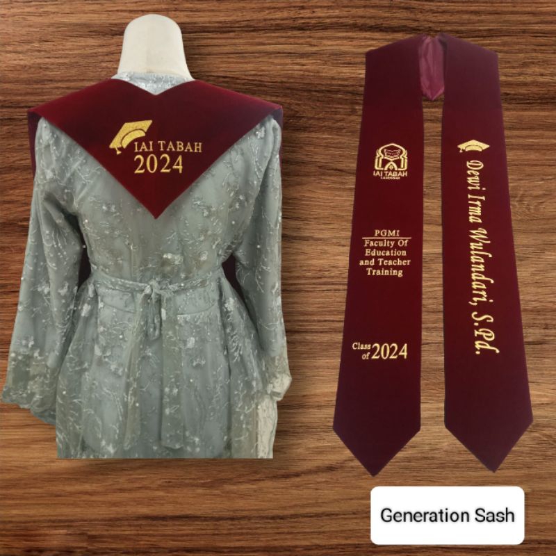 (Express _PO Remains 2 days)Computer Embroidered Neck Graduation Sash ...