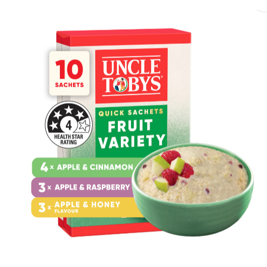 Uncle Tobys Oats Quick Sachets Fruit Variety | 350g | Shopee Singapore