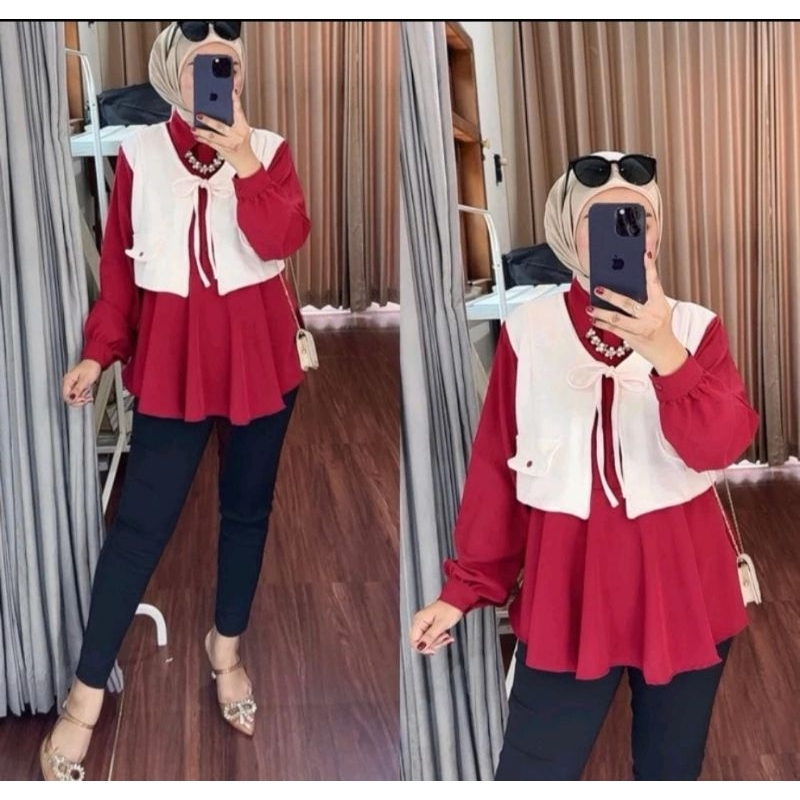 KEMEJA MERAH MERDEKA BLOUSE / RED AND WHITE BLOUSE / AUGUSTAN CLOTHES ...