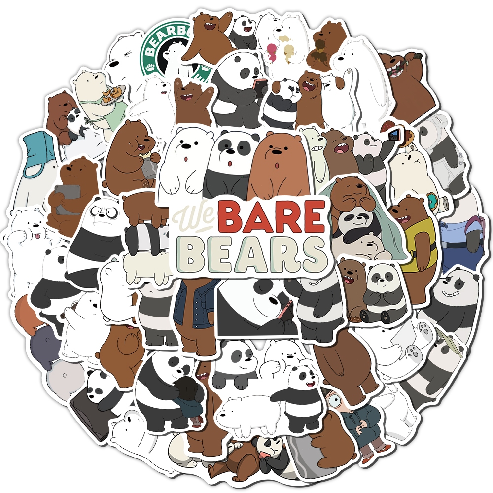 [50PCS]We Bare Bears Cartoon Cute Stickers Waterproof Stickers ...