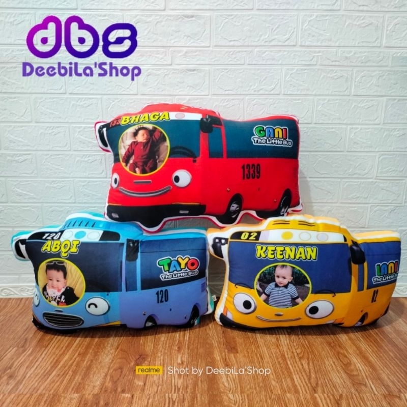 CUSTOM TAYO PILLOW DOLL NAME AND PHOTO / CUSTOM LITTLE BUS PRINTING ...