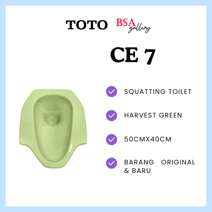 Jongkok TOTO CE7 HARVEST GREEN / ORIGINAL TOTO CLOSET - INSTANT COURIER ...