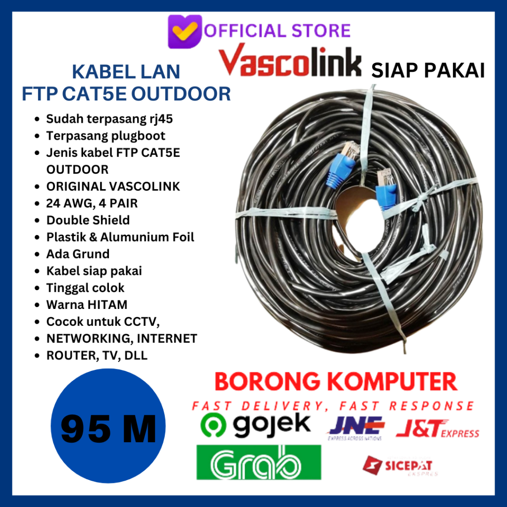 Cat5e FTP STP Outdoor Lan Cable 95 Meters Ready to Use ORIGINAL UTP ...