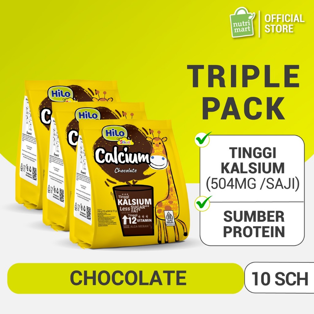 Triple Pack - HiLo School Gusset Chocolate 10 Sachets - High Calcium ...