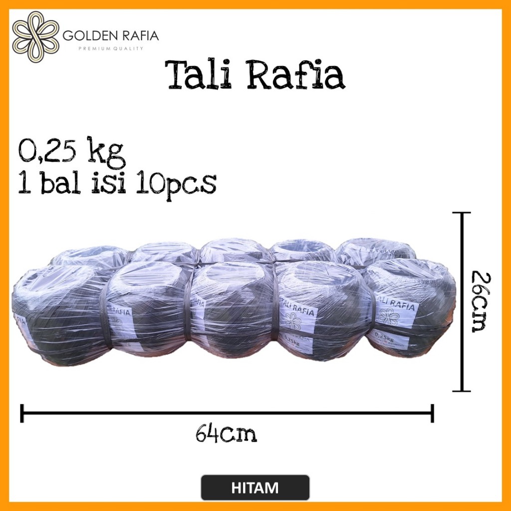 Golden RAFIA plastic raffia rope 1 Ball contains 10 pcs @0,25 KG FULL ...