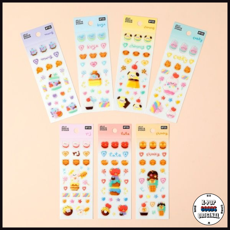 Bt21 Jelly Sweet Sticker Mang Shooky RJ Chimmy Koya Cookie Tata Chimmy ...
