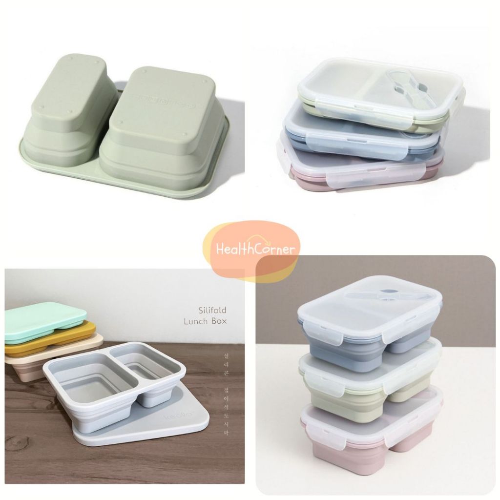 Keola Premium Silicone Folding Lunch box 2 Dividers/Silicone Folding ...