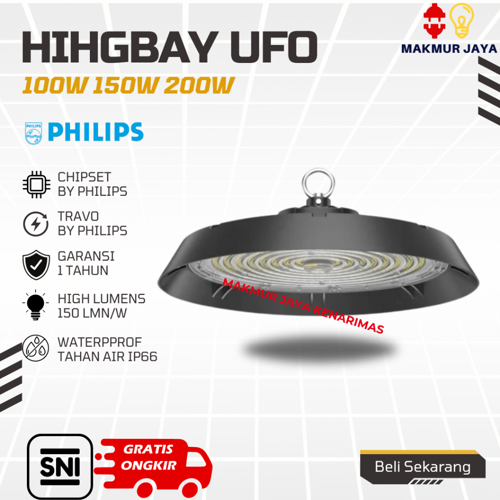 High Bay Lamp 50W 100W 150W 200W Watt PHILIPS HighBay UFO LED Factory ...