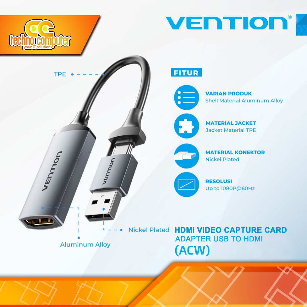 Vention HDMI Video Capture Card USB to HDMI Game Capture - ACW | Shopee ...