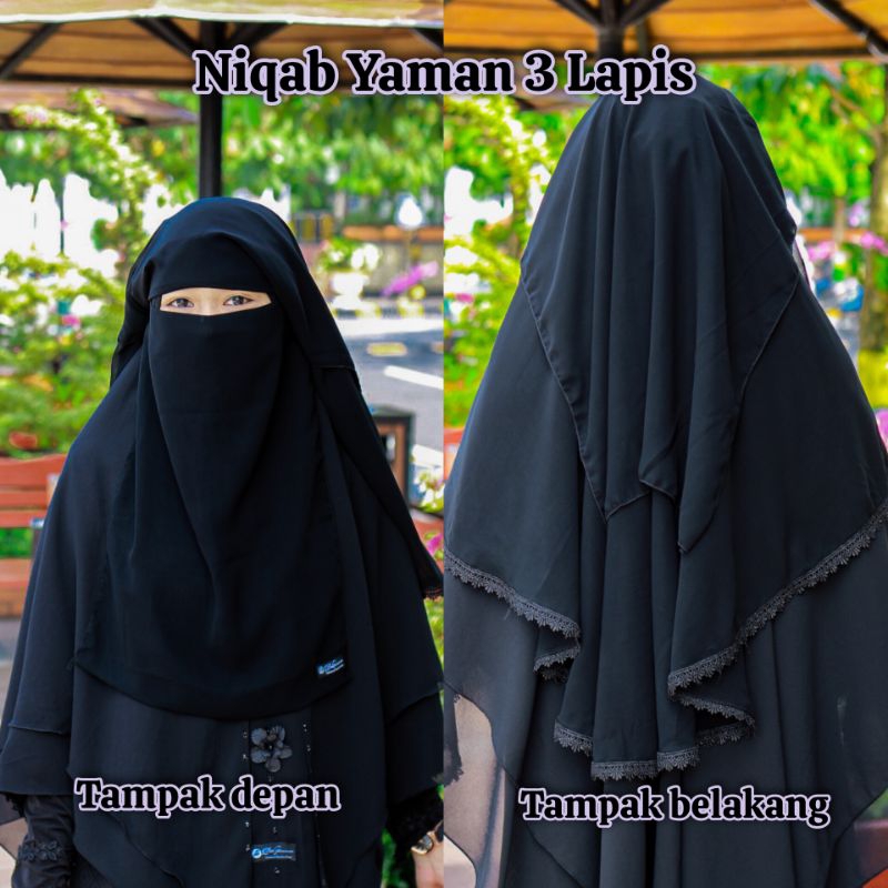 Yemeni niqab veil 3 layers of lace | Shopee Singapore