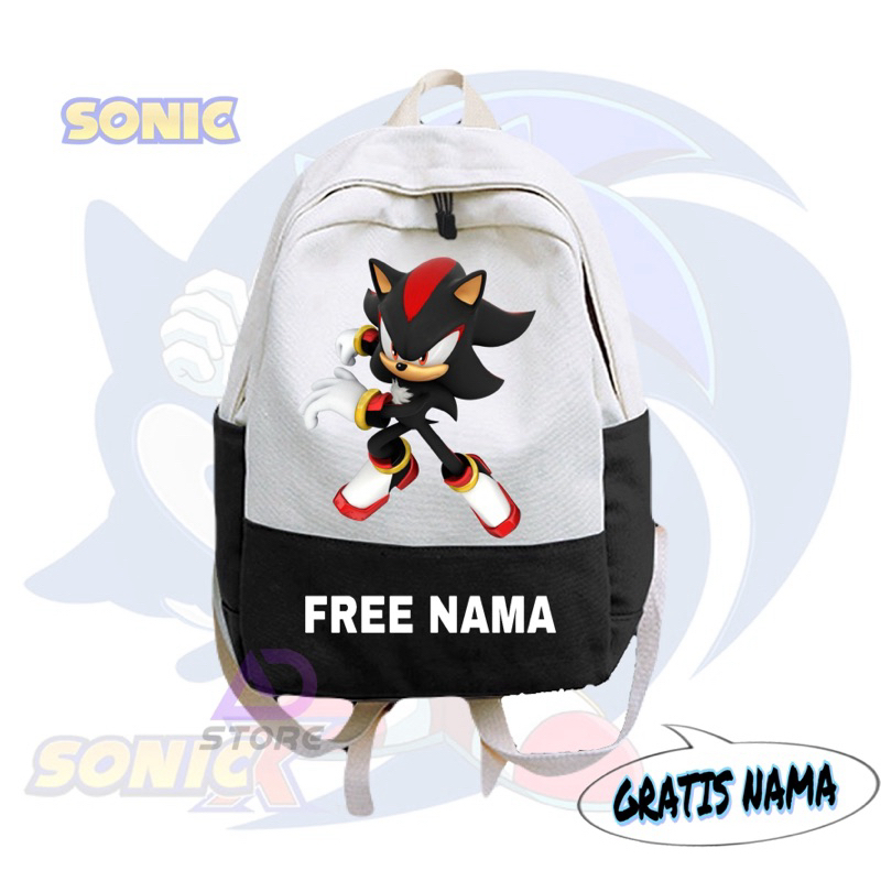 Sonic SHADOW THE HEDGEHOG Cartoon Children's Backpack (Free Name ...