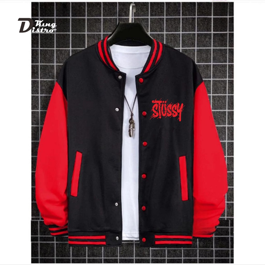 MERAH Varsity Buttoned Baseball Jacket Sweding TBR Text Red Varsity ...