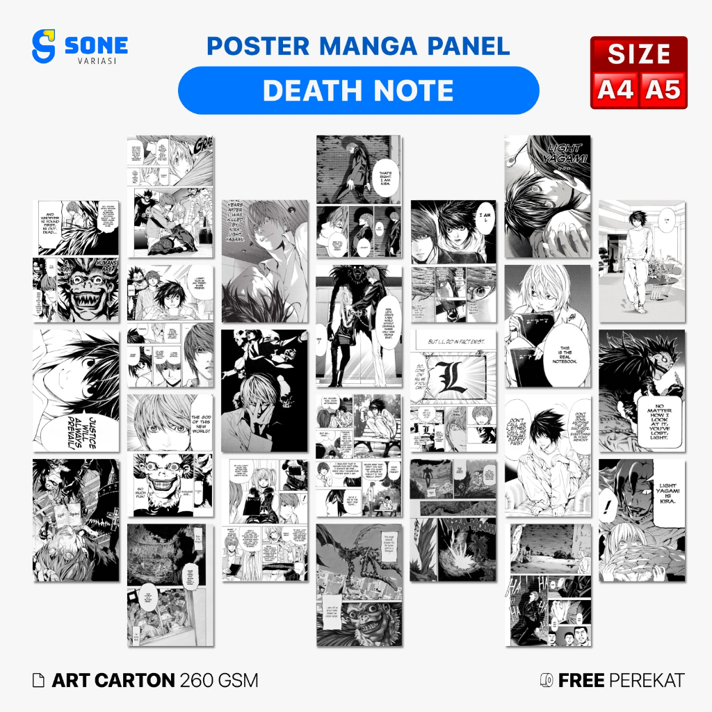 Aesthetic Death Note Series Poster A4 A5 Size Wall Decor | Shopee Singapore