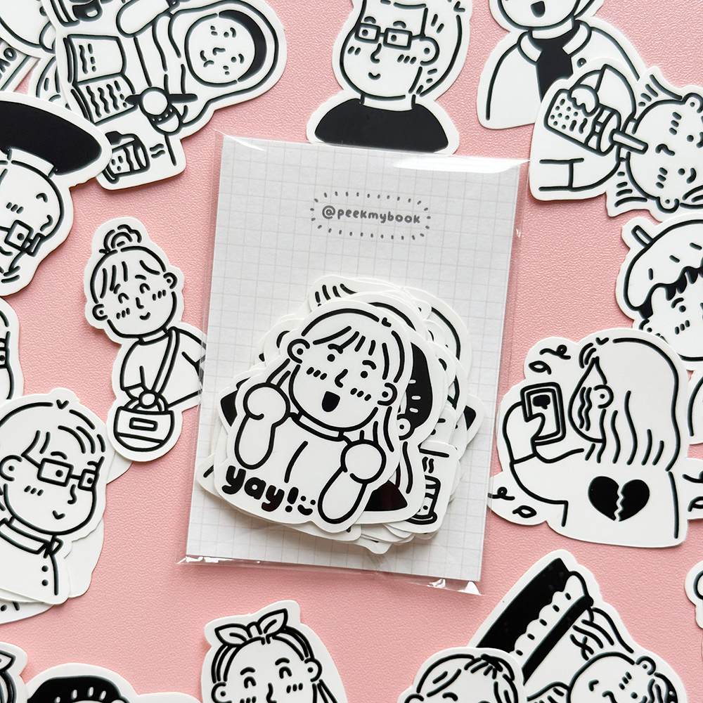 Portraits Sticker Set Peekmybook | Die Cut Stickers | Deco Vinyl ...