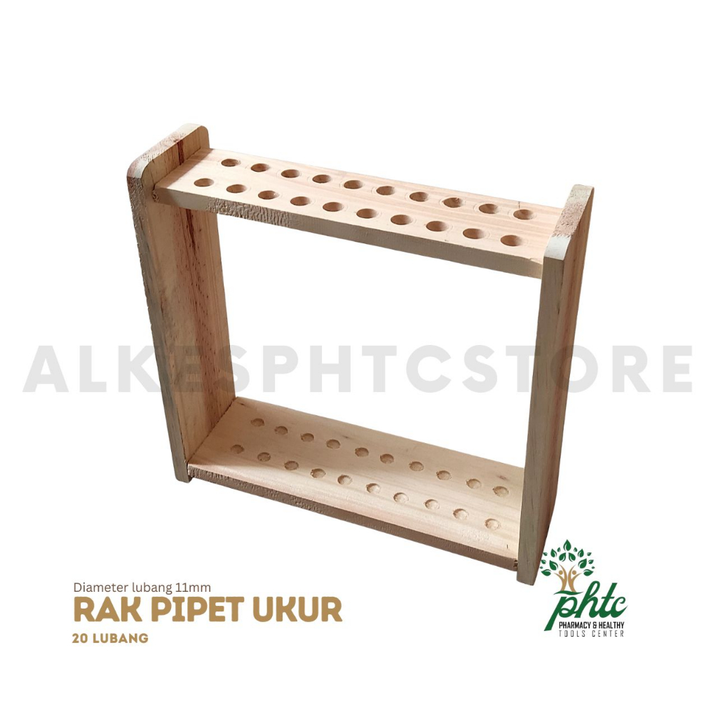 Wooden Rack for Measuring Pipettes / 20 Hole Wooden Measuring Pipette ...