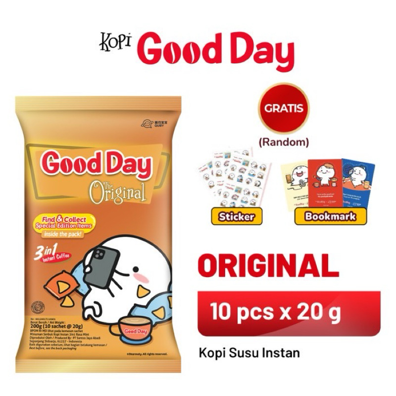 GOOD DAY THE ORIGINAL 1 PACK (10 x 20 gr) - Quby | Shopee Singapore
