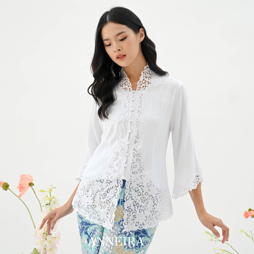 MODERN WHITE KEBAYA WITH LONG SLEEVES (AINI) | Shopee Singapore