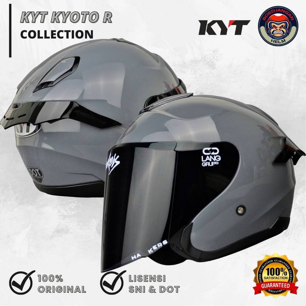 Helm KYT KYOTO R SOLID GORILLA GRAY GLOSSY - HELM - ORIGINAL KYT KYOTO ...