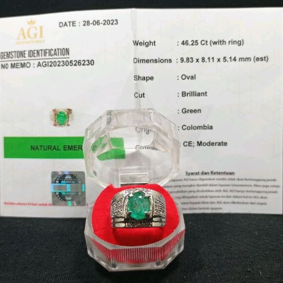 Colombia ZAMRUD GEMS RING COMPLETE WITH LAB CERTIFICATE READY TO USE ...