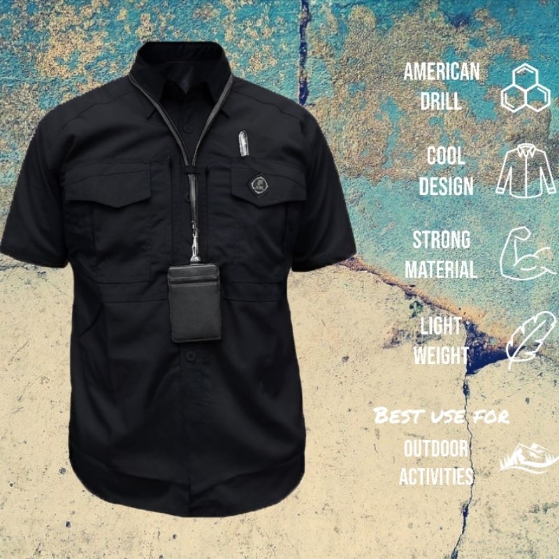 HITAM KEMEJA Mtac Short Sleeve Black Shirt | Premium Men's And Women's ...