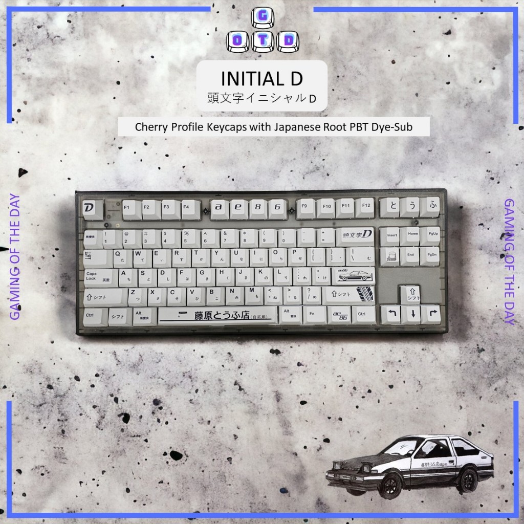 Initial D Keycaps Keycap by GOTD Cherry PBT Dye-Sub Japanese Root ...