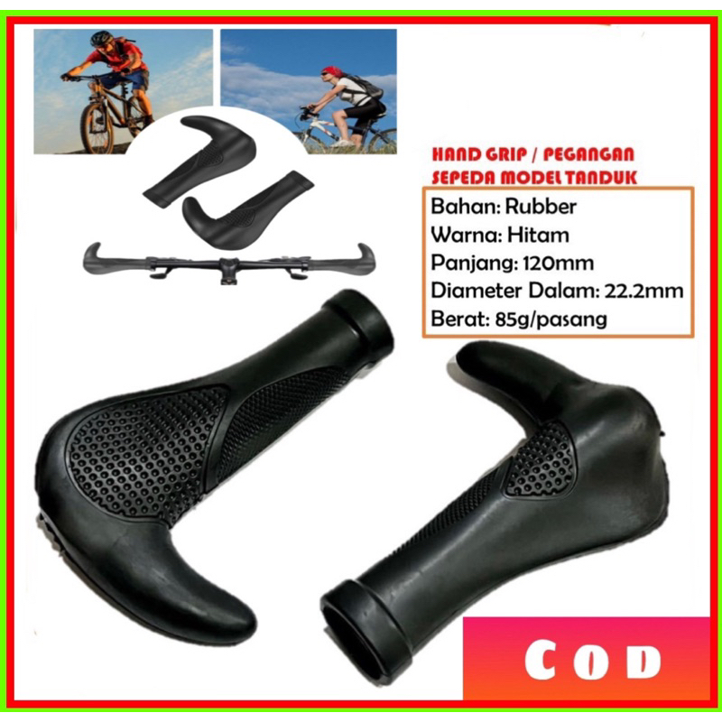 Bicycle Hand Grip Horn Model Ergonomic Handle Grip Black Folding Bike ...
