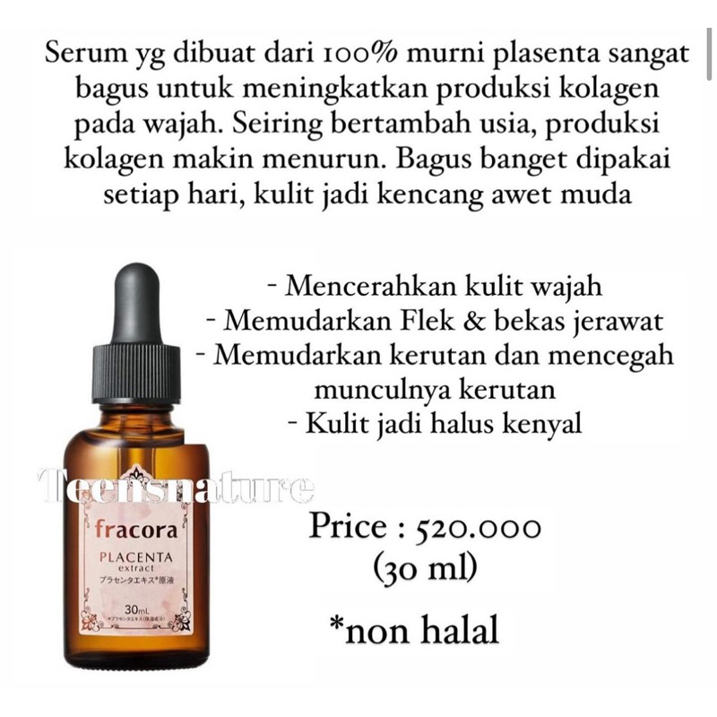 Fracora White'St PLACENTAA (PO JAPAN) | Shopee Singapore