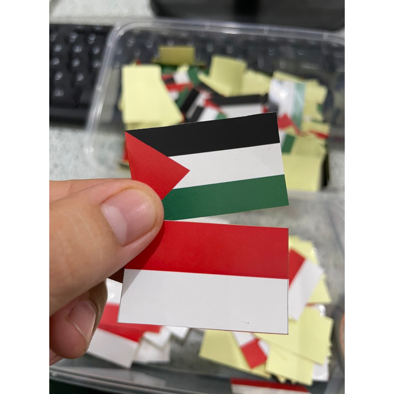 10 pcs Palestinian flag & Indonesian flag cheek stickers | Indonesian ...