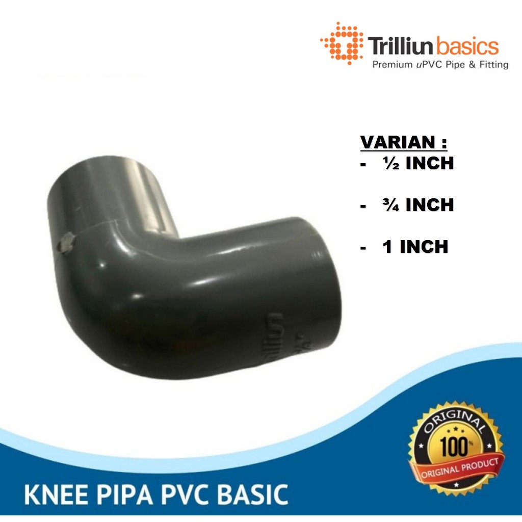 Knee Pipe Connection / Keni L Elbow Trillion PVC Pipe 1/2", 3/4", 1 ...