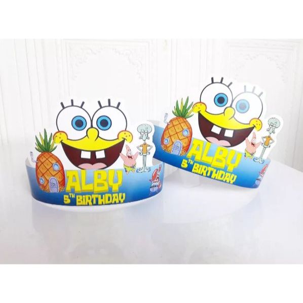Spongebob Circular Hat/spongebob Birthday Hat/spongebob custom Circular ...