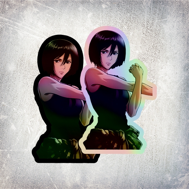 Mikasa ACKERMAN ATTACK ON TITAN ANIME HOLOGRAM STICKER (SHINGEKI NO ...