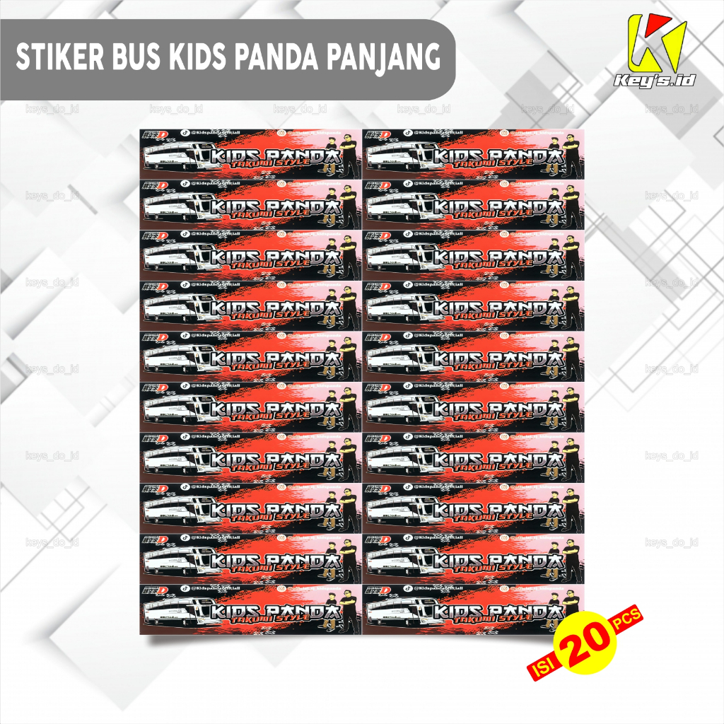 Kids Panda Bus Stickers, Long Basuri Bus Stickers, telolet Bus Stickers ...