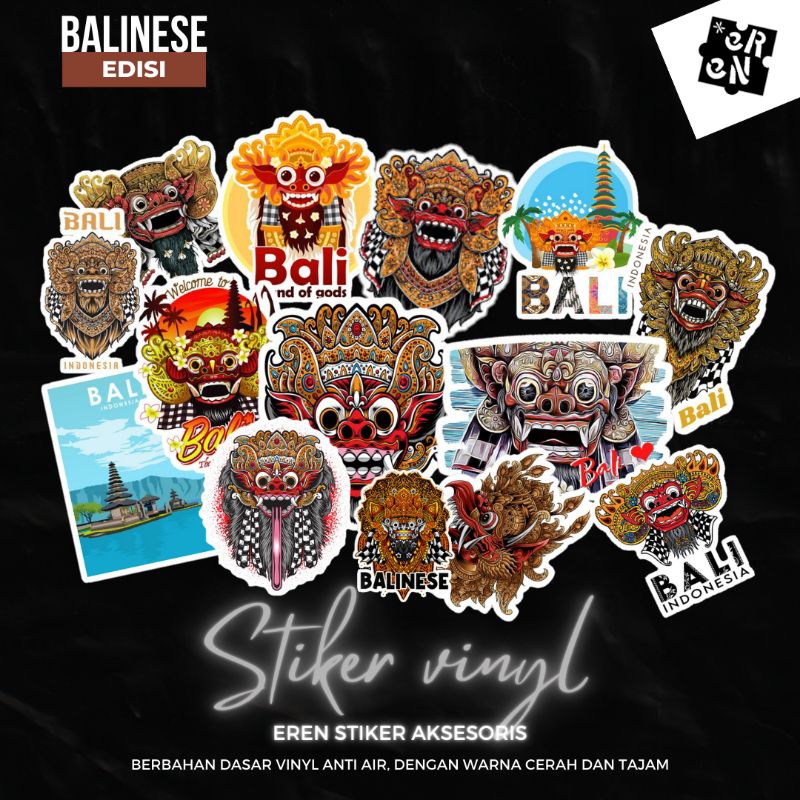 Barong BALI CHARACTER STICKERS WATERPROOF 100 PCS PREMIUM | Shopee ...
