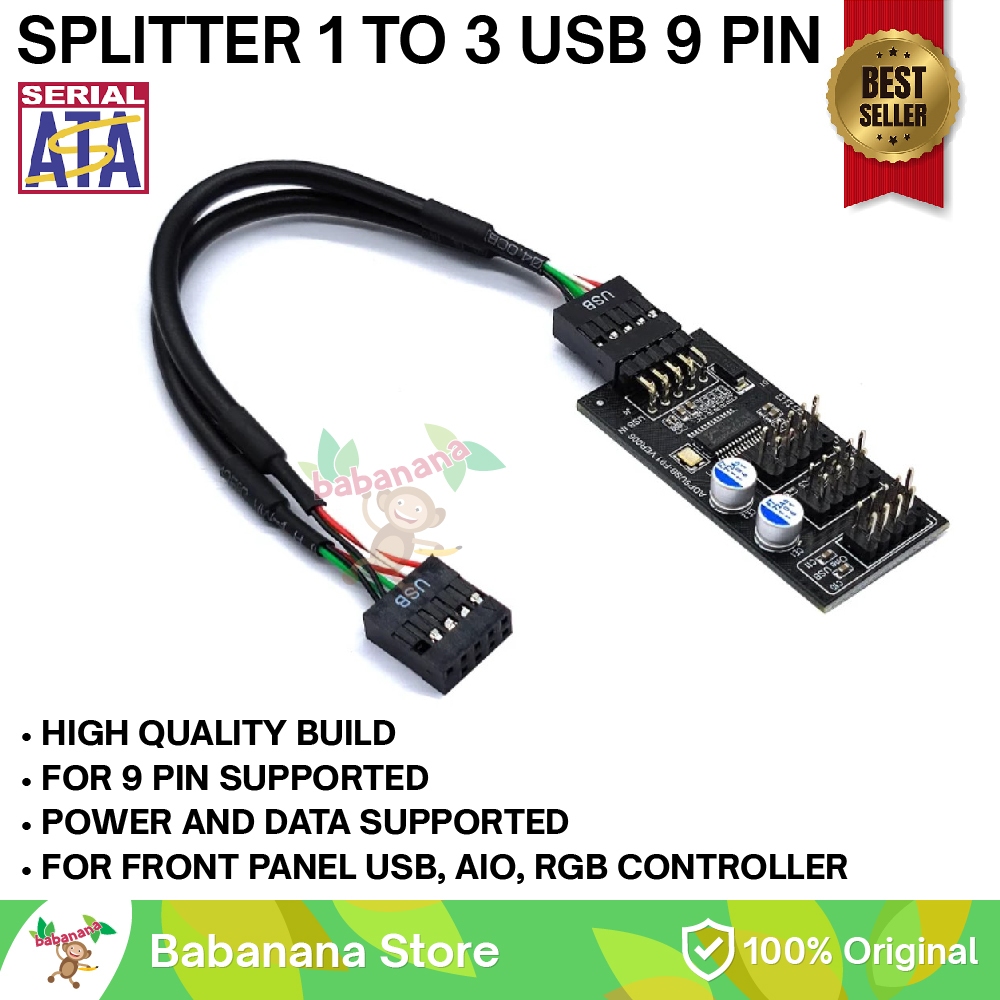 Usb Cable Motherboard 9 Pin Splitter Branch Front Panel 9Pin Hub Cable ...