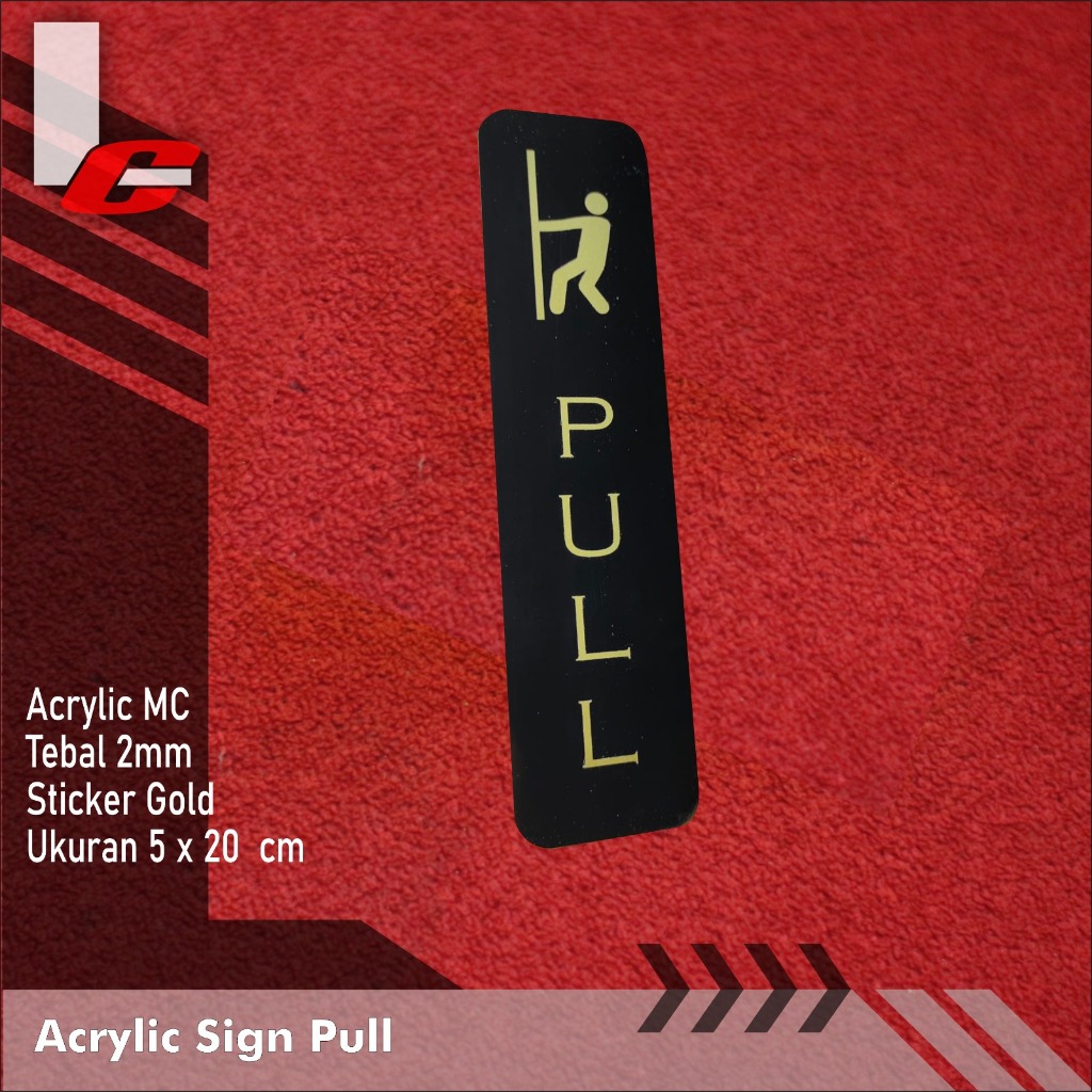 Acrylic Sign Pull/Pull Gold - Acrylic _ Acrylic - Signage - Gold ...