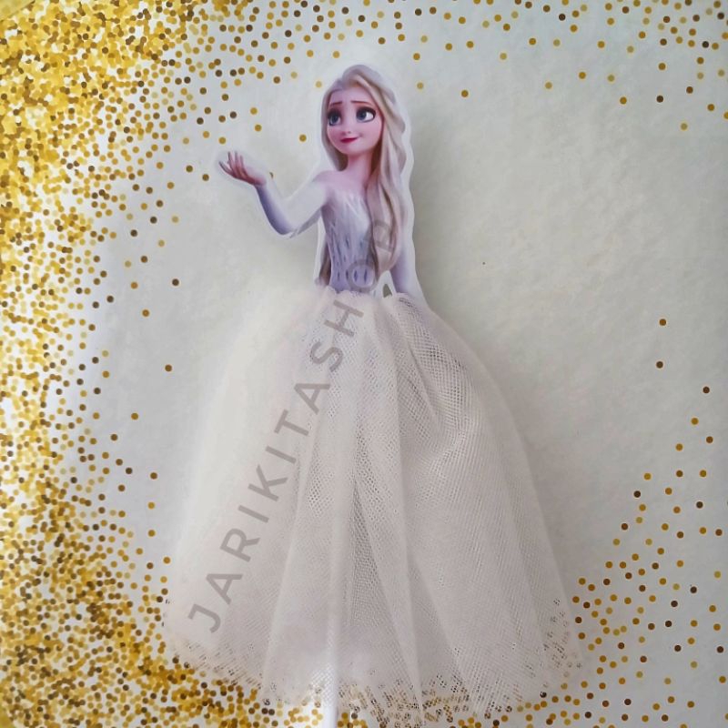 PUTIH ELSA CAKE TOPPER WHITE FROZEN PRINCESS TUTU SKIRT PRINCESS CAKE ...